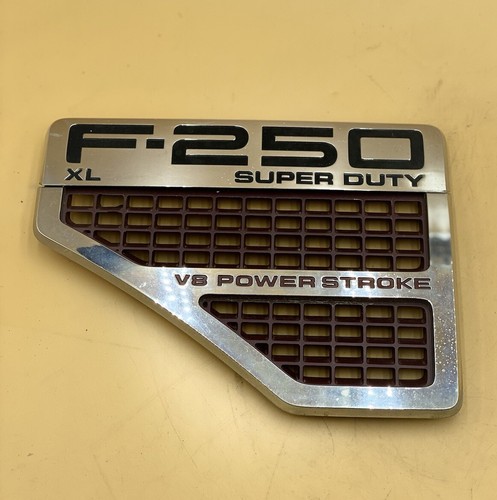 Ford F-250 Super Duty Power Stroke Left Fender Emblem Badge W/Vents ...