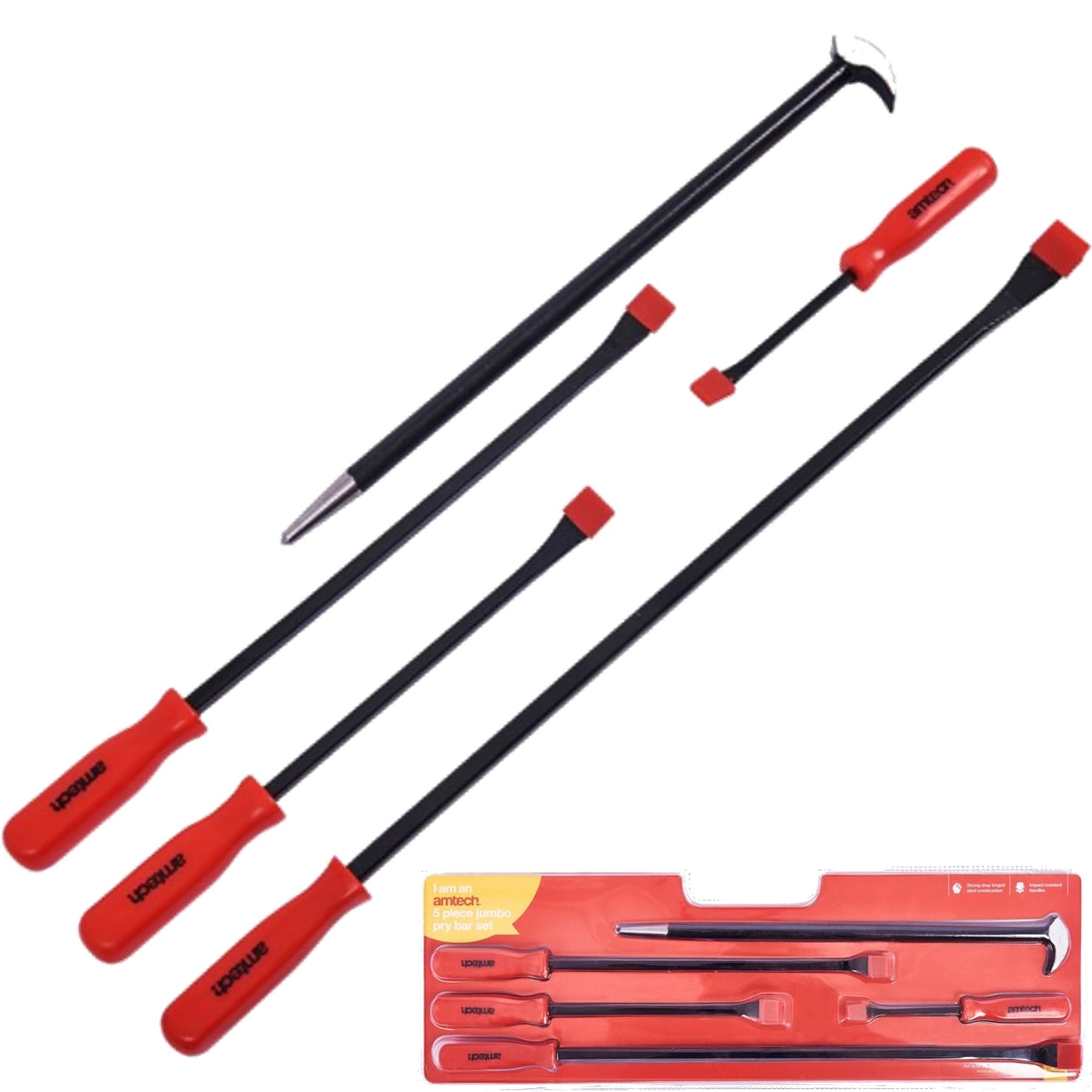 Heavy Duty Jumbo Pry Bar Set by Amtech for sale online | eBay UK