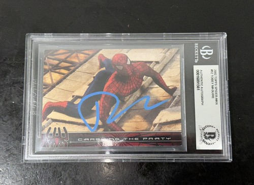 Tobey Maguire Signed Spider-Man Topps 2002 #52 Trading Card BAS Auto ...