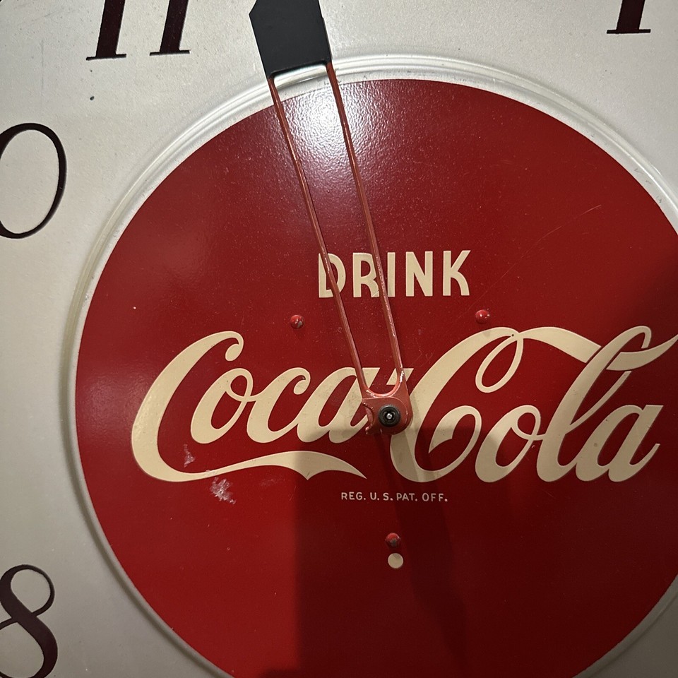 Vintage Coca Cola Silver Clock - round metal 1950's Coke Clock | eBay