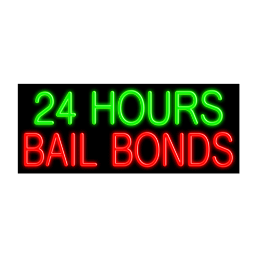 Bail Bonds 24 Hours Glass Neon Sign 32"L x 13"H #10508 | eBay