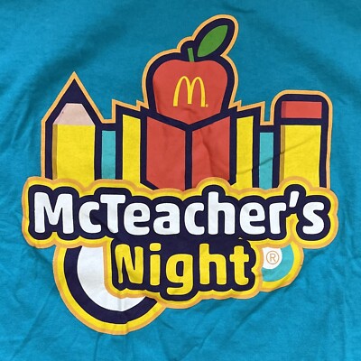 Vintage McDonald's XL Teal ~ MC TEACHER'S NIGHT Gildan Heavy Cotton T ...