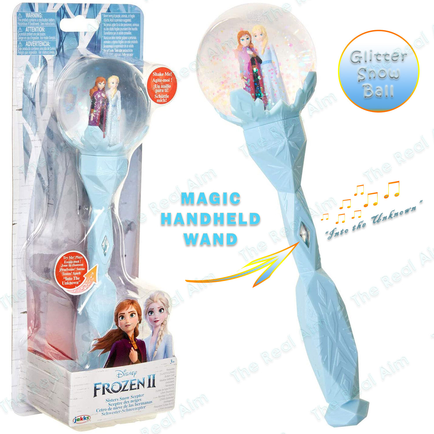 Disney Frozen 2 Anna And Elsa II Musical Snow Scepter, Glitter Snow ...