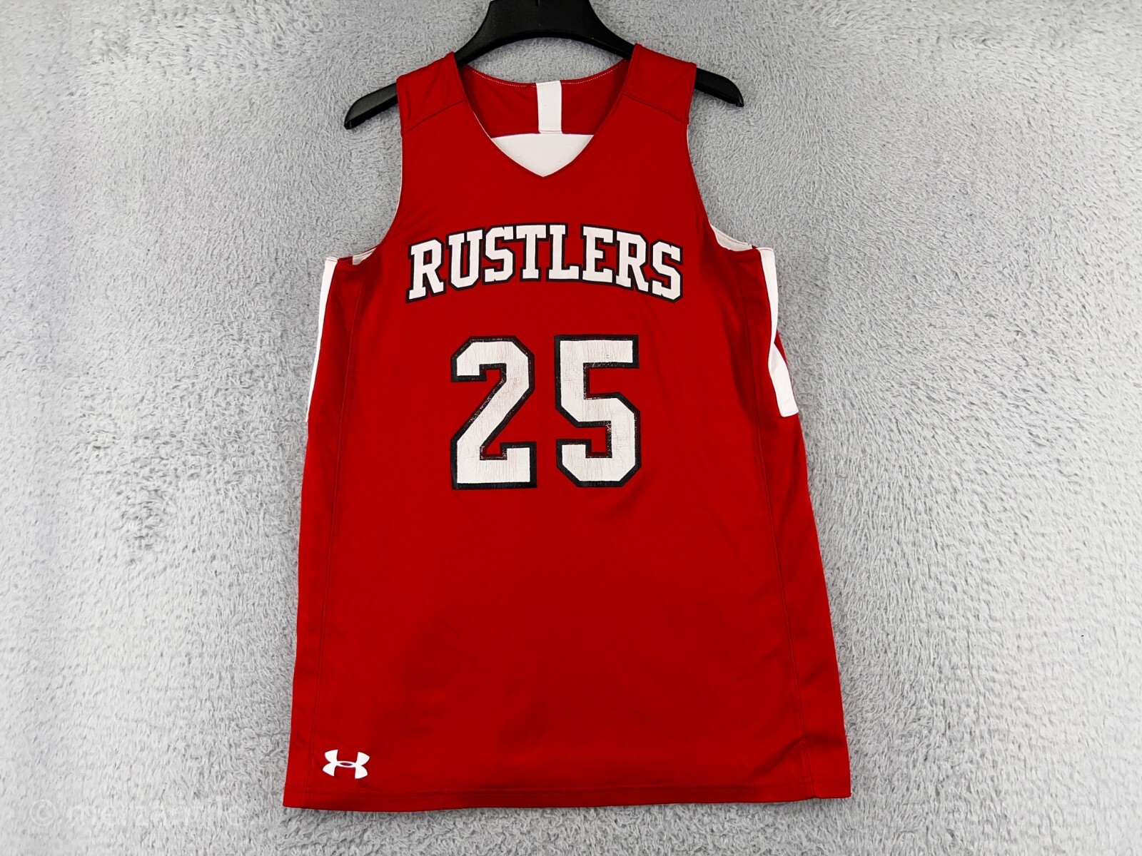 Rustlers Basketball Jersey Mens Small Red White #25 Under Armour 100% ...