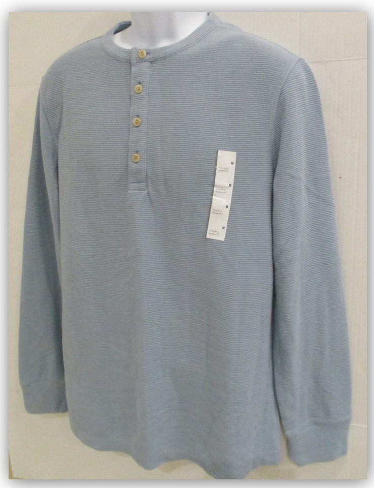 Long Sleeve Textured 4 Button HENLEY Shirts Goodfellow Purple/Blue ...