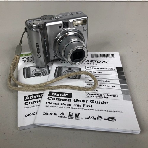 Canon PowerShot A570 IS Digital Camera Silver 7.1 MP with User Guide ...