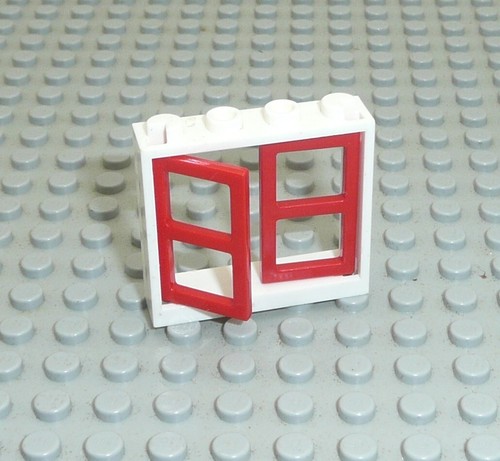 LEGO part 60594 WHITE Window 1x4x3 with RED Panes 60608 | eBay