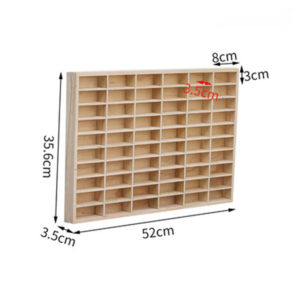 US 60 Grids Wooden Car Model Display Cabinet Wall Mounted Shelf Display ...