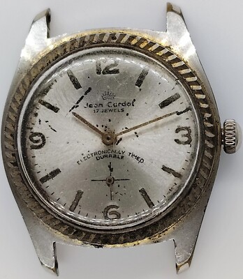 C748 mens Works Jean Cardot Sub Dial Manual Wind Movement Vintage Watch ...