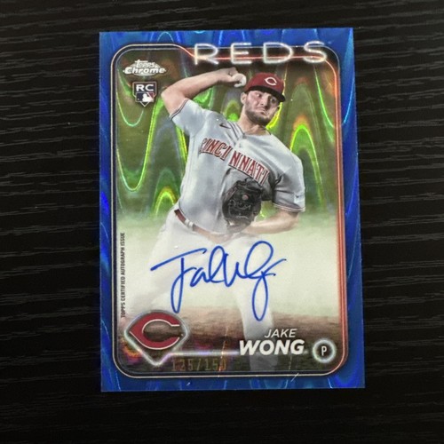 2024 JAKE WONG TOPPS CHROME RAYWAVE BLUE REFRACTOR RC AUTO /150 REDS | eBay
