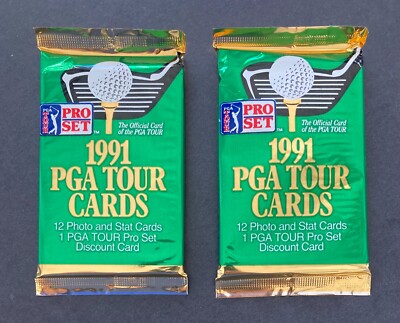 1991 PRO SET GOLF 12 Card Pack - 2 Pack Lot - Look for John Daly RC- # ...