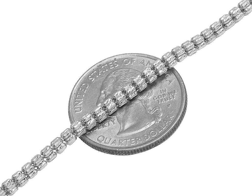 Mens Ladies 10K White Gold Diamond Cut Ice Chain Necklace 3MM 18-26 ...