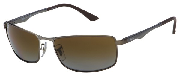 Ray-Ban RB3498 135 mm Sunglasses with Polished Gunmetal Frame and Brown ...