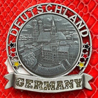 GERMANY🇩🇪METAL FRIDGE MAGNET MUNICH ARCHITECTURE SIGHTS ENGRAVED ...