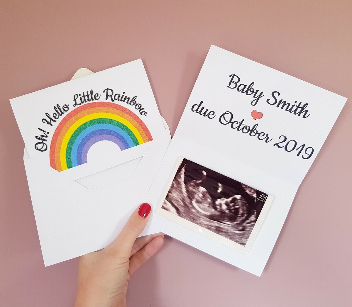 Rainbow Baby Announcement Rainbow Welcome Birth Announcements | Pear