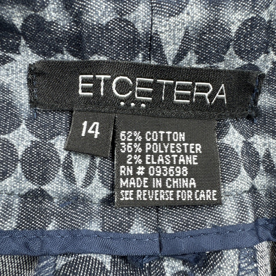 Etcetera Pants Womens 14 (34x32) Blue Circle Geometric Wide Leg Bootcut Casual | eBay