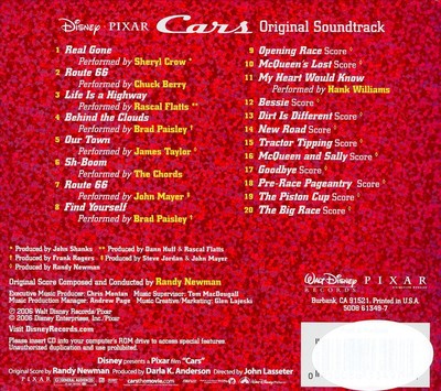 ORIGINAL SOUNDTRACK CARS [ORIGINAL MOTION PICTURE SOUNDTRACK] NEW CD ...