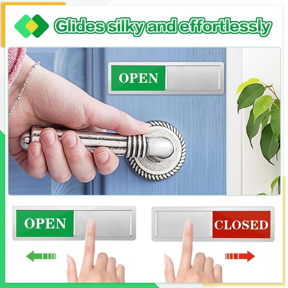 BUZIFU Open/Closed Sliding Sign Privacy Sign Sliding Door Sign Door ...