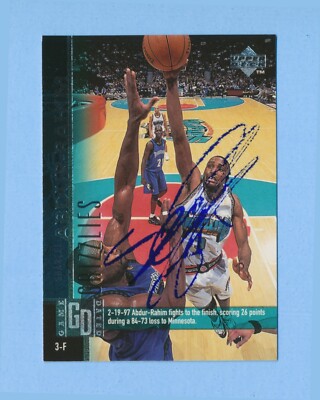 Shareef Abdur-Rahim - Signed/Autographed 1997-98 Upper Deck Card #128 ...