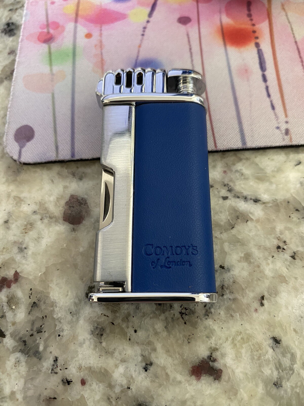 Comoy's of London Soft Flame Pipe Lighter and Tools - Blue and Silver ...