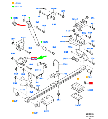 FORD TRANSIT MK3 Rear Springs And Shock Absorbers Bracket 1350327 NEW ...