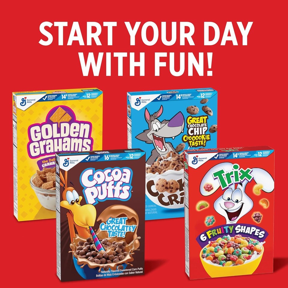 Trix Breakfast Cereal, 6 Fruity Shapes, Made with Whole Grain, 10.7 oz ...