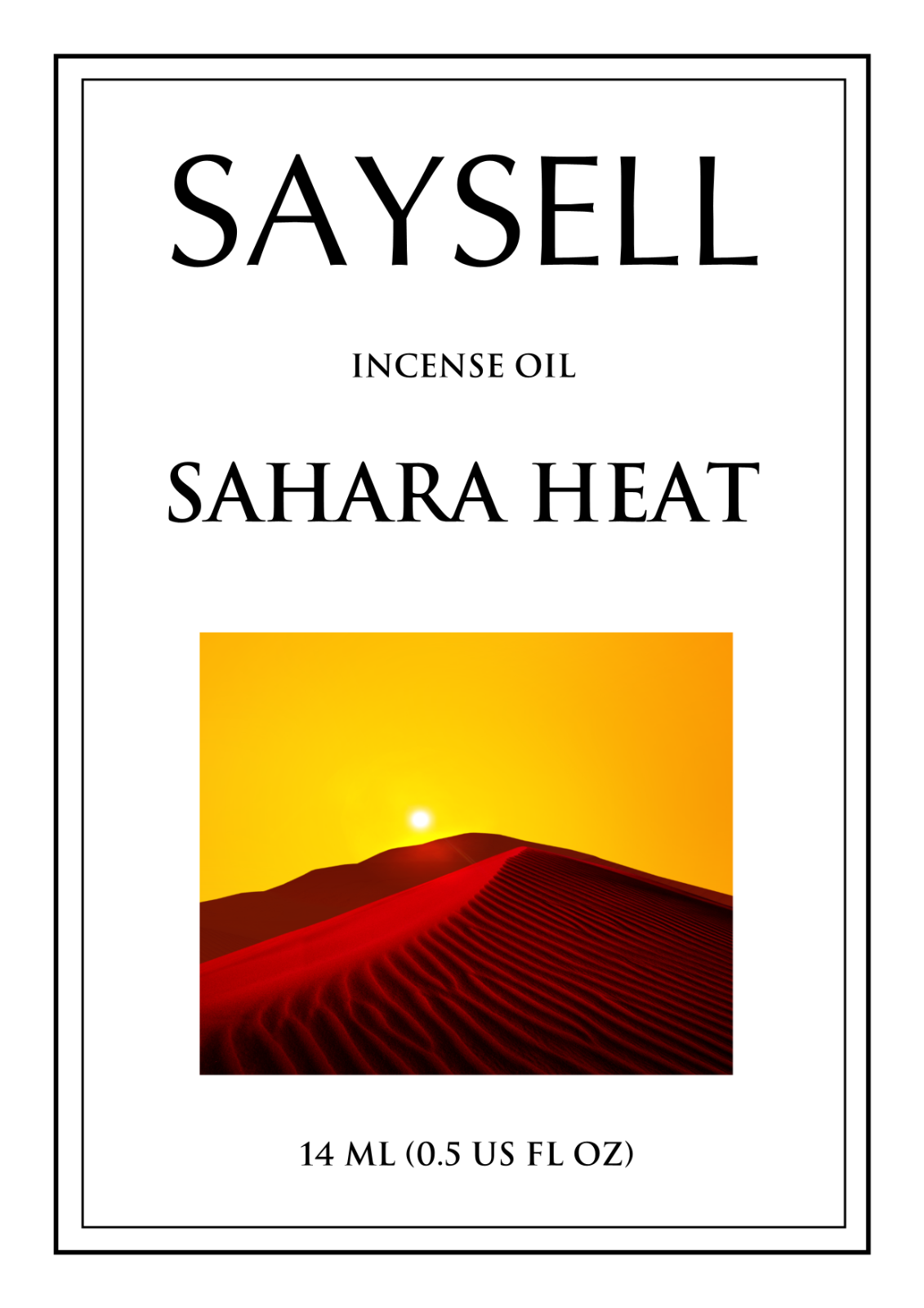 Sahara Heat Burning Incense Oil 14ml Floral by SAYSELL | eBay