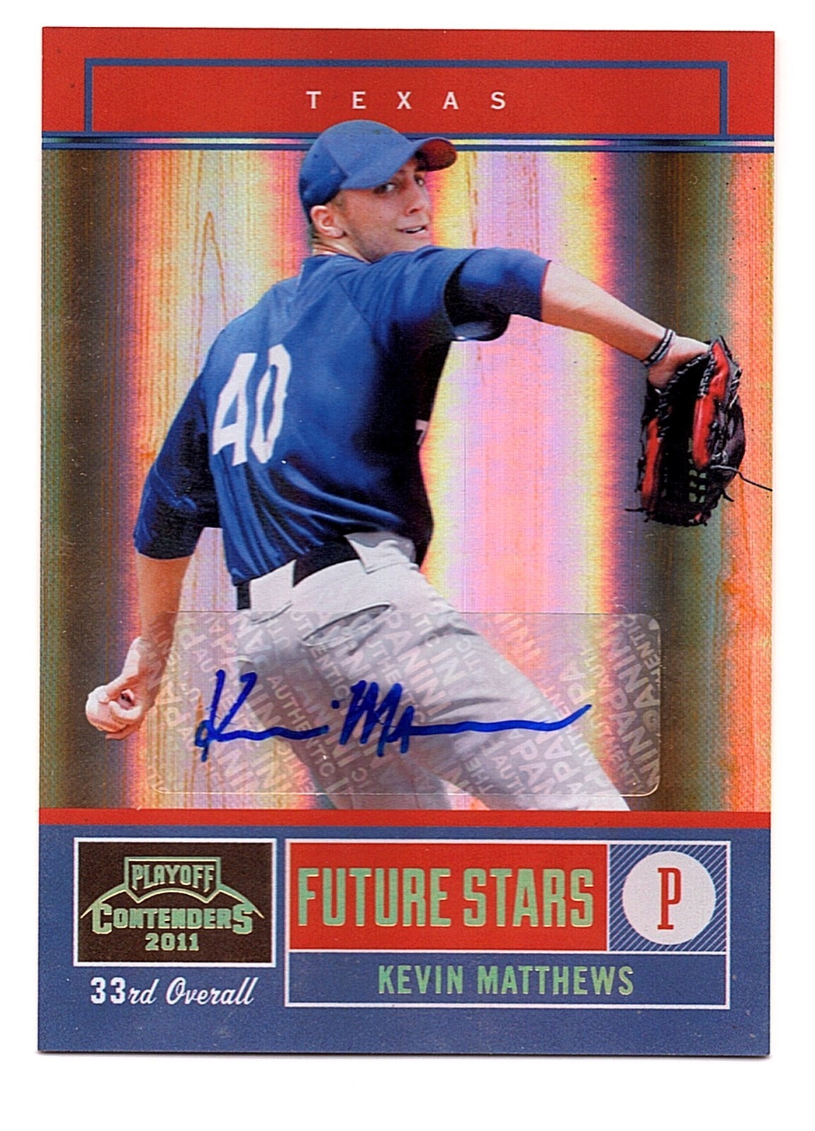 2011 Contenders Prospect Kevin Matthews Autograph #d /199 - Texas ...