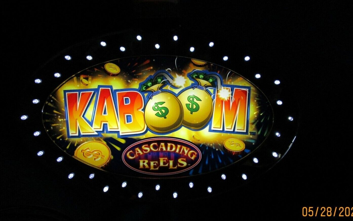 KaBoom Cascading Reels Slot Machine Game MARQUEE Top Sign Slot Machine ...