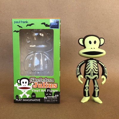 Paul Frank Signed Sketched Julius Sock Monkey Glow Skeleton Vinyl Art ...