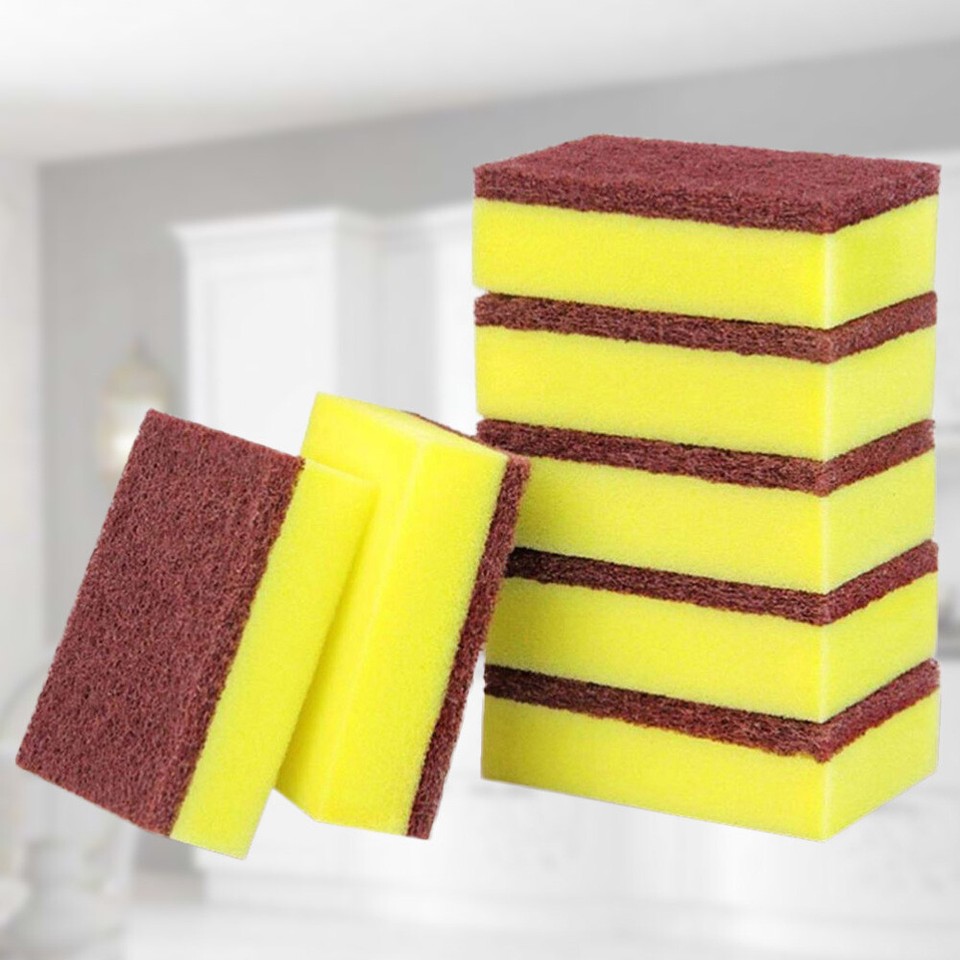 10pcs Macchia Spugna Piatto Spugne Spugna Di Pulizia Scrubber | eBay