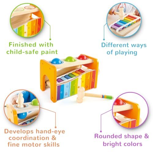 Hape Pound & Tap Bench with Slide Out Xylophone - Award Winning Durable ...