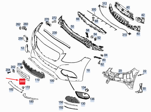 MERCEDES-BENZ C W205 FRONT BUMPER LICENSE PLATE HOLDER A2058804900 NO🇺🇸 ...