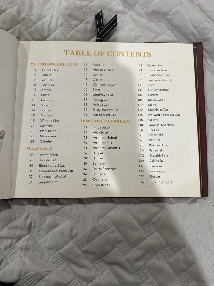 Cats Coffee Table Book Hardcover Cat Book Breeds History Folk Lore on ...