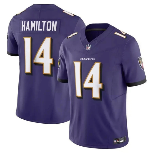 NWT Men's/Youth Ravens Kyle Hamilton #14 purple Stitched Player Jersey ...