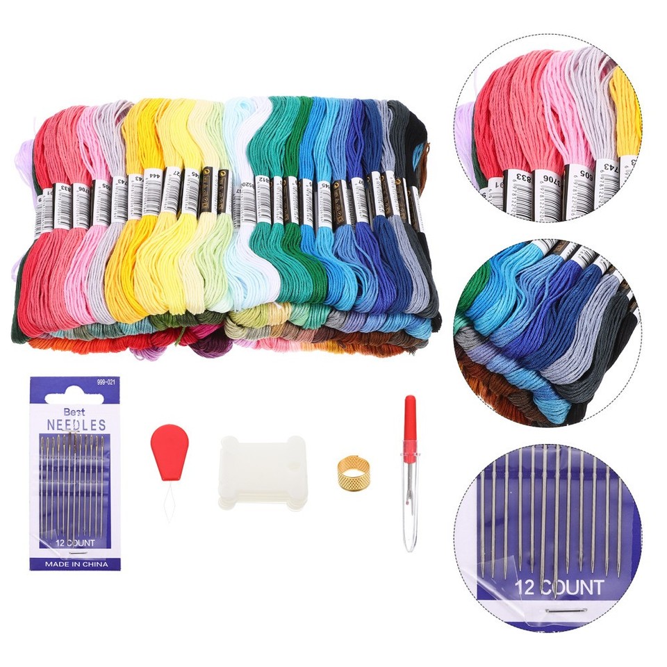 Embroidery Thread Set Colored Embroidered Threads Kit for Beginners ...