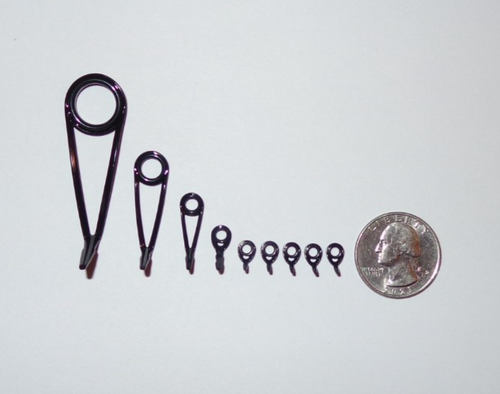 Set of 9 Fuji BKLAG Slim Ring Black Alconite Fishing Rod Spinning ...