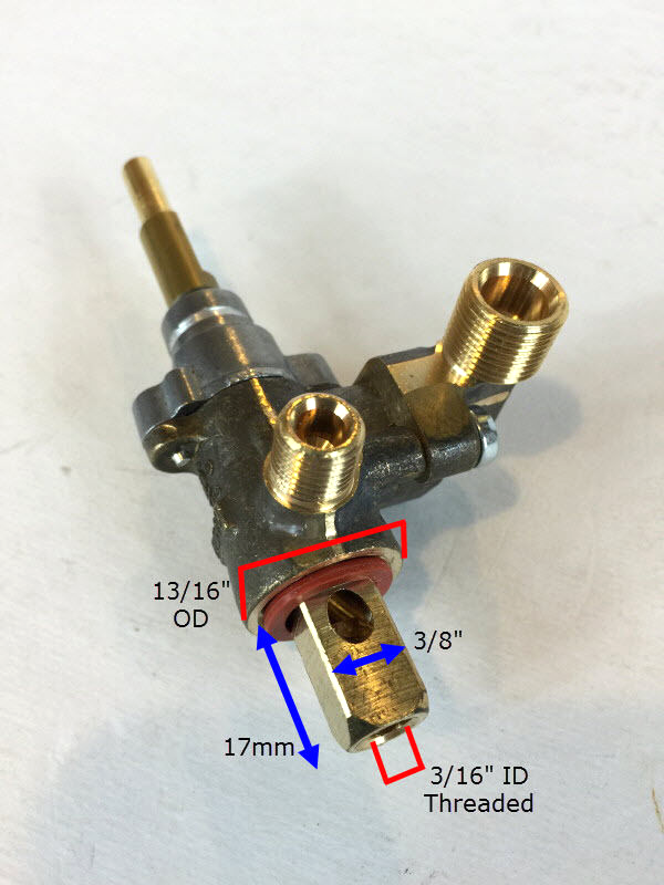 DEFENDI GAS RANGE DUAL SURFACE BURNER VALVE for DOUBLE RING BURNER ...