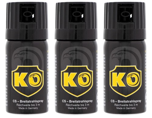 3x KO SECURITY CS Spray 40ml Tierabwehrspray Breitstrahl Pfefferspray € ...