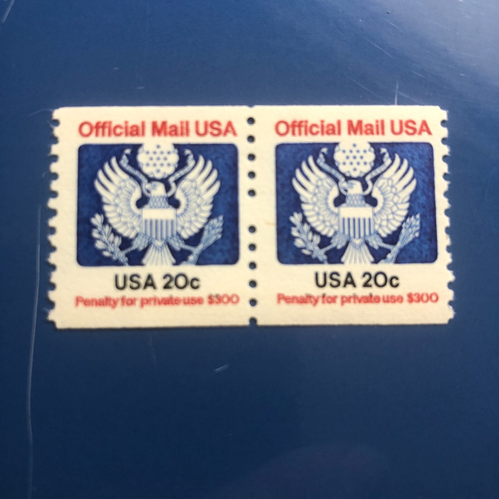 US Stamp Scott #O-135/ 20c, Official Mail, Coil Pair, OG, MNH, SCV$1.75 ...