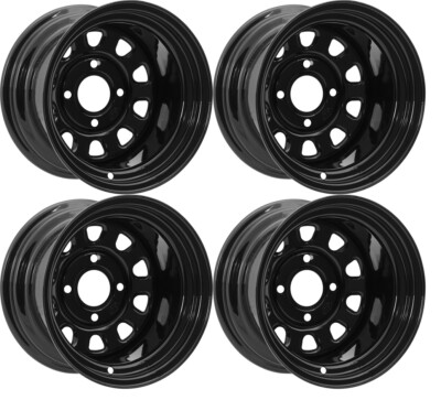 ATV Rims UTV Wheels 12" Front Rear Black ITP Delta 4/110 12x7 4+3 2+5 ...