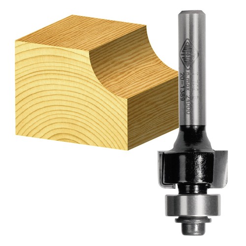 Carbitool 2 Flute 6.35mm Rad Cove Bit TCT - 1/4" Shank Carbide Tipped T ...