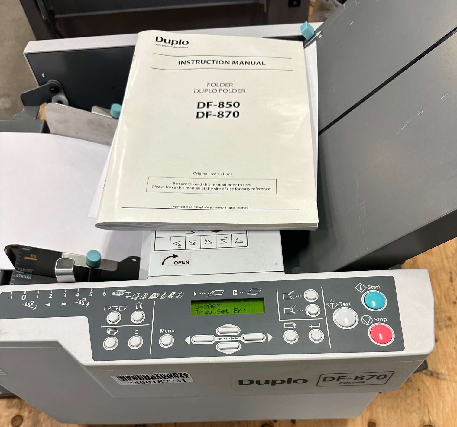 Duplo DF-870 Automatic Paper Folder | eBay