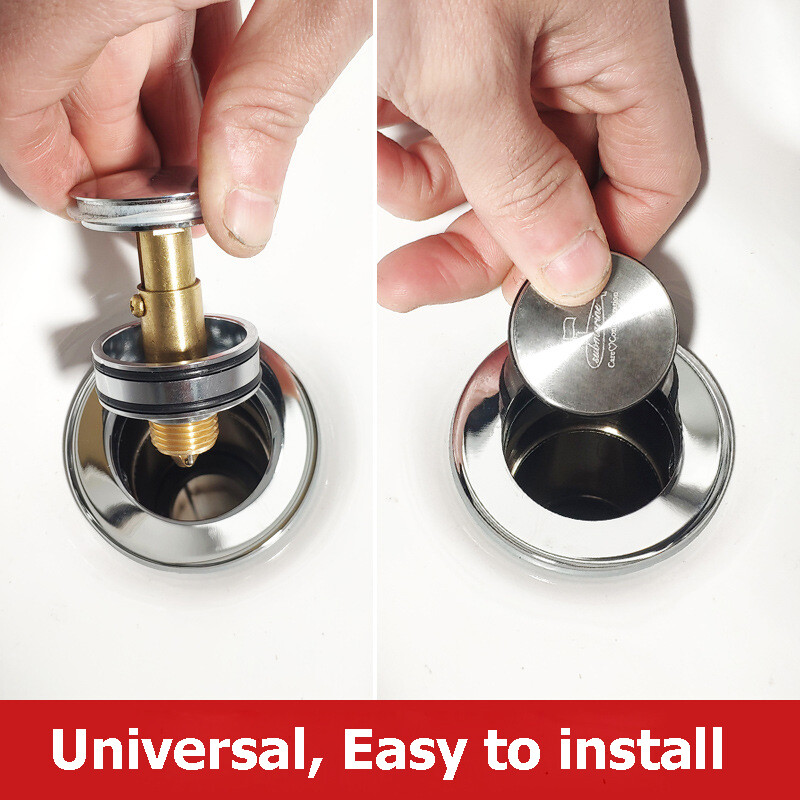 2PCS M8 Replacement Basin Bath Waste Easy Pop Up Click Clack Plug Bolt ...