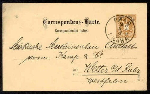 AUSTRIA 1887 POSTAL CARD PRAGUE CDS | eBay
