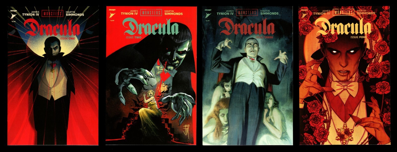 Universal Monsters Dracula Variant Comic Set 1-2-3-4 Lot B Image ...