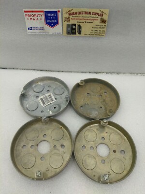 GARVIN 4" ROUND CEILING PAN BOX 1/2" DEEP W/ (5) 1/2" KNOCK OUTS 56111 ...