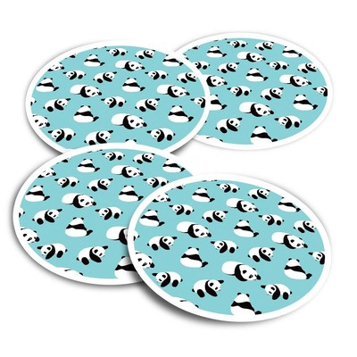 4x Vinyl Stickers Light Blue Panda Bear Design #170647 | eBay UK