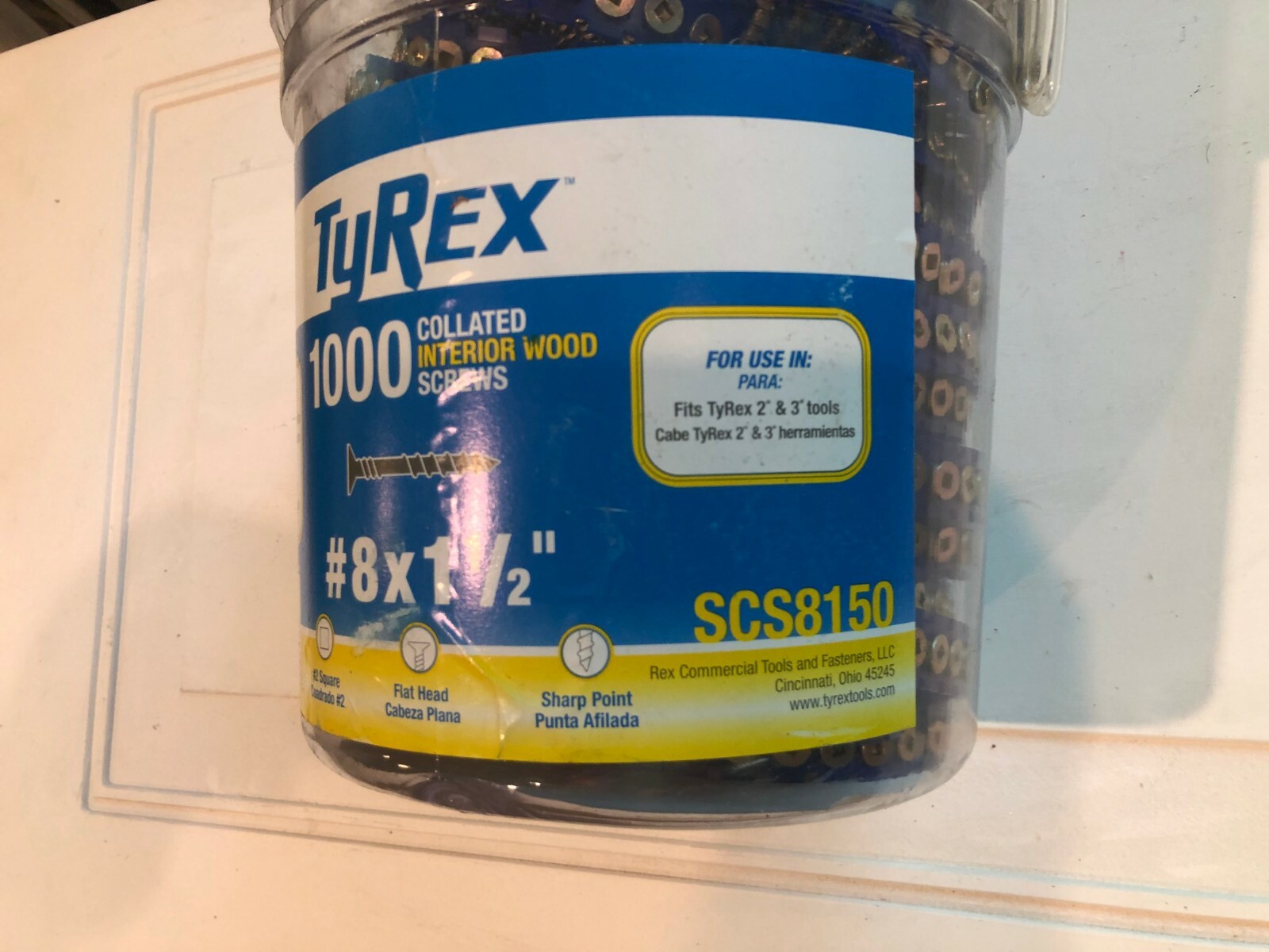 Tyrex 1000CT COLLATED WOOD SCREWS #8 x 1-1/2" ITEM# SCS8150 | eBay