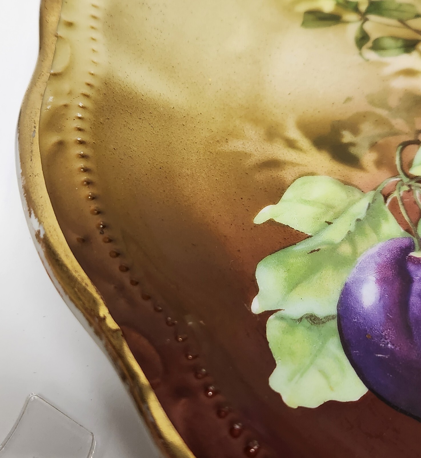 Early 20th Century Antique German HP Decorative Plate Pears Plums ...